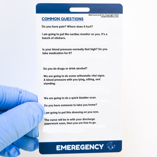 EMERGENCY ROOM MEDICAL SPANISH BADGE – medlunaandco